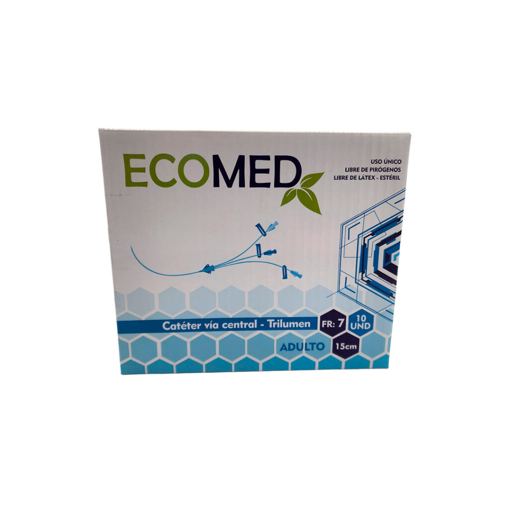 CATETER DE VIA CENTRAL TRILUMEN – ADULTO – 7 FR X 15CM – ECOMED – BULTO ...
